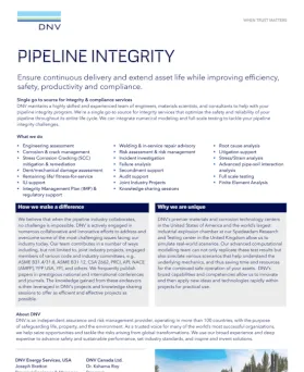 Pipeline integrity
