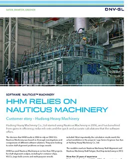 HHM - Hudong Heavy Machinery relies on Nauticus Machinery