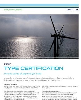 Type Certificate for Siemens 3.6 MW onshore direct drive platform