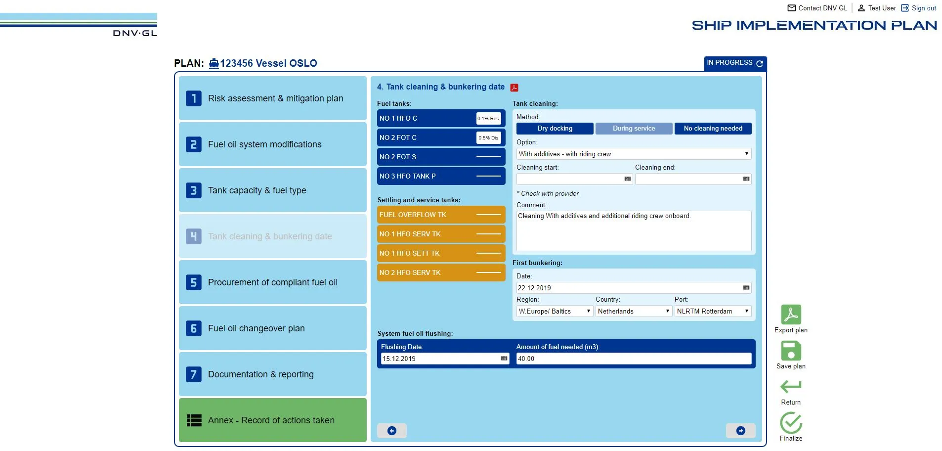 Global Sulphur Cap - Ship Implementation Plan