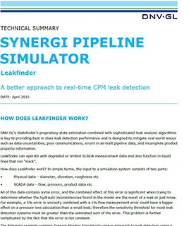 Leakfinder - Synergi Pipeline Simulator